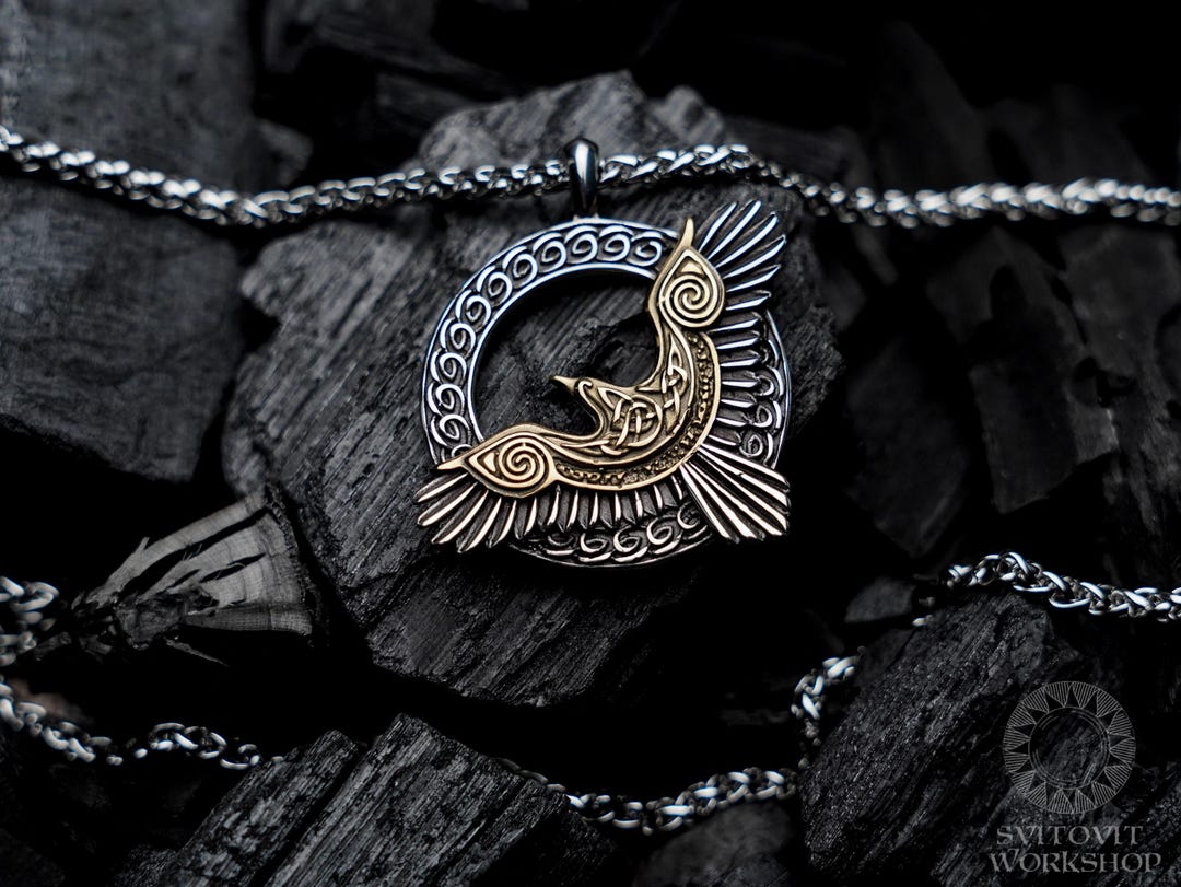 Norse Raven Necklace, Raven Symbol, Viking Necklace, Viking Jewelry ...