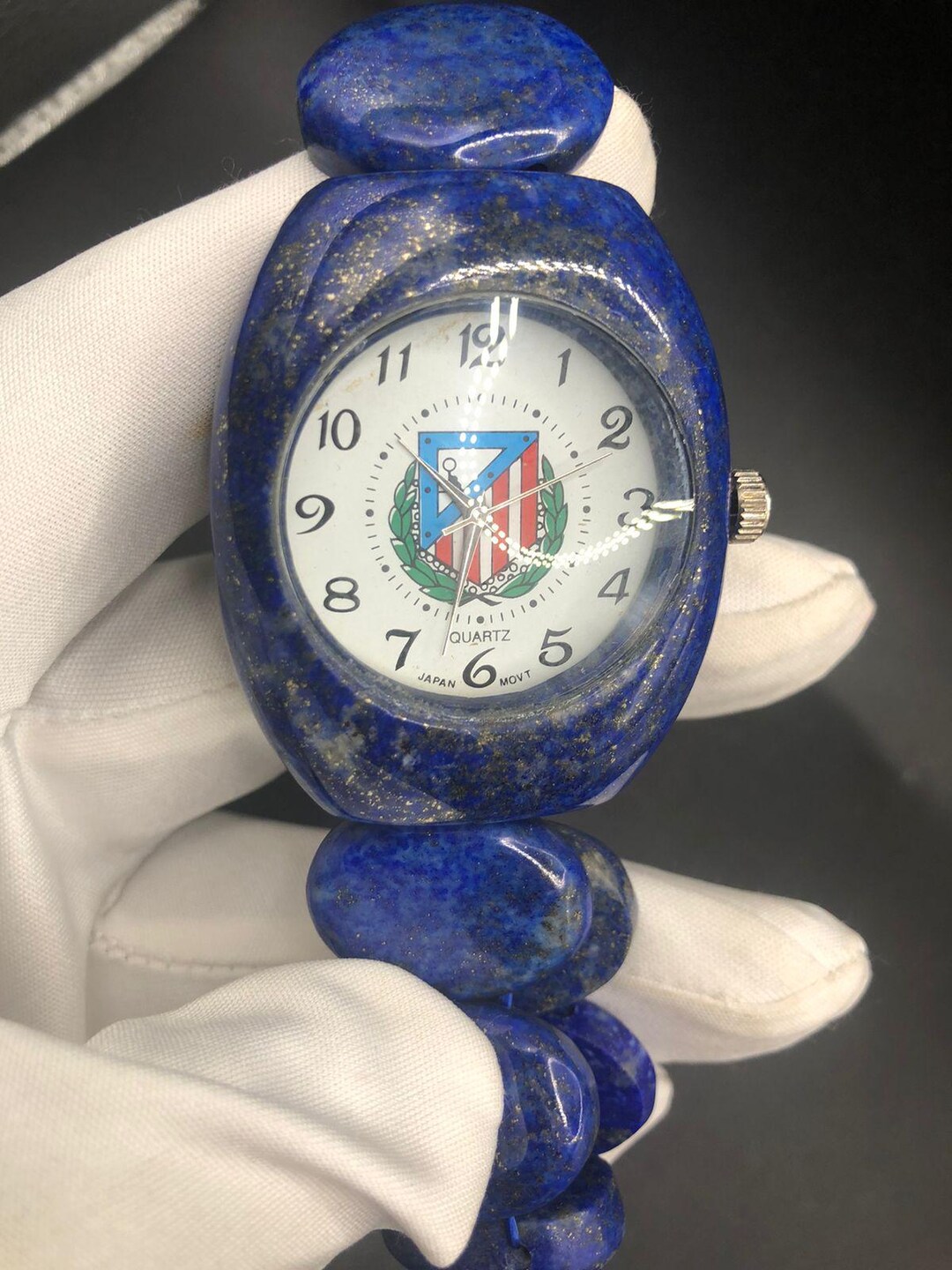 Handmade Lapis Lazuli Gemstone Watch: Elegant Blue Crystal Dial - Etsy