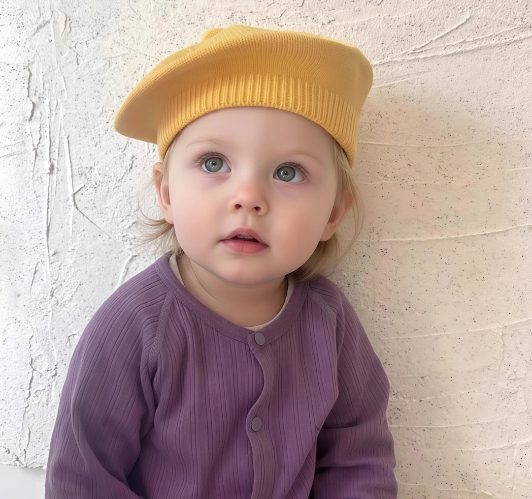 Knit Baby Beret Hat - Soft Wool French Beanie for Newborns & Toddlers ...