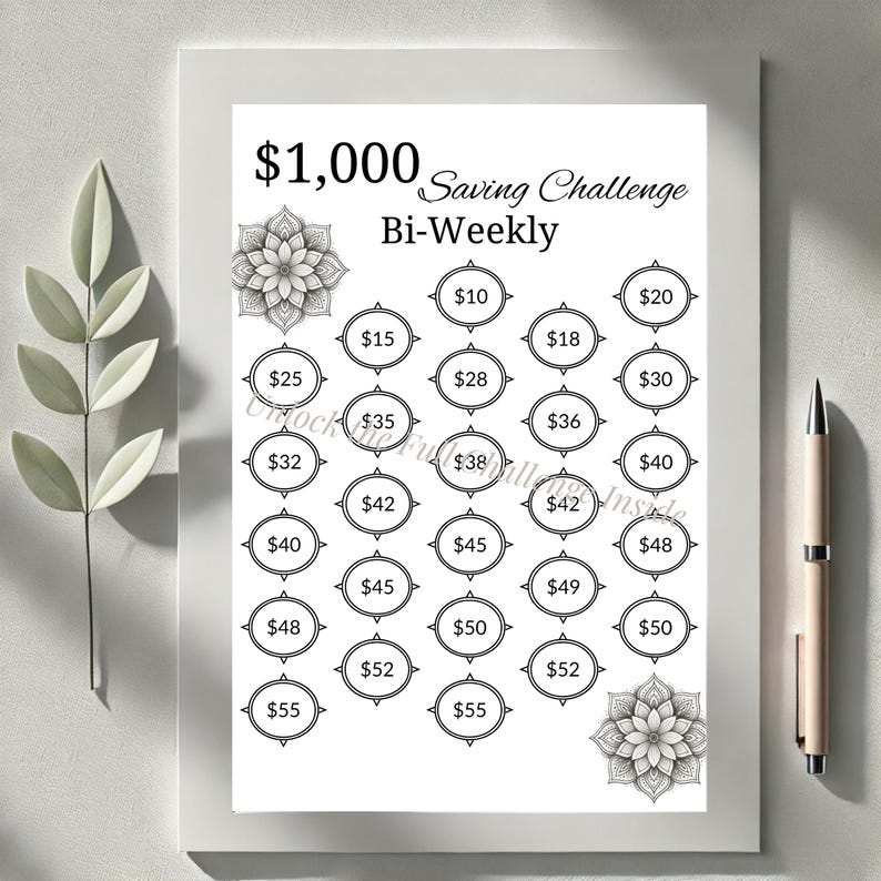 Biweekly Savings Challenge | Printable Money Tracker | Budget Planner ...