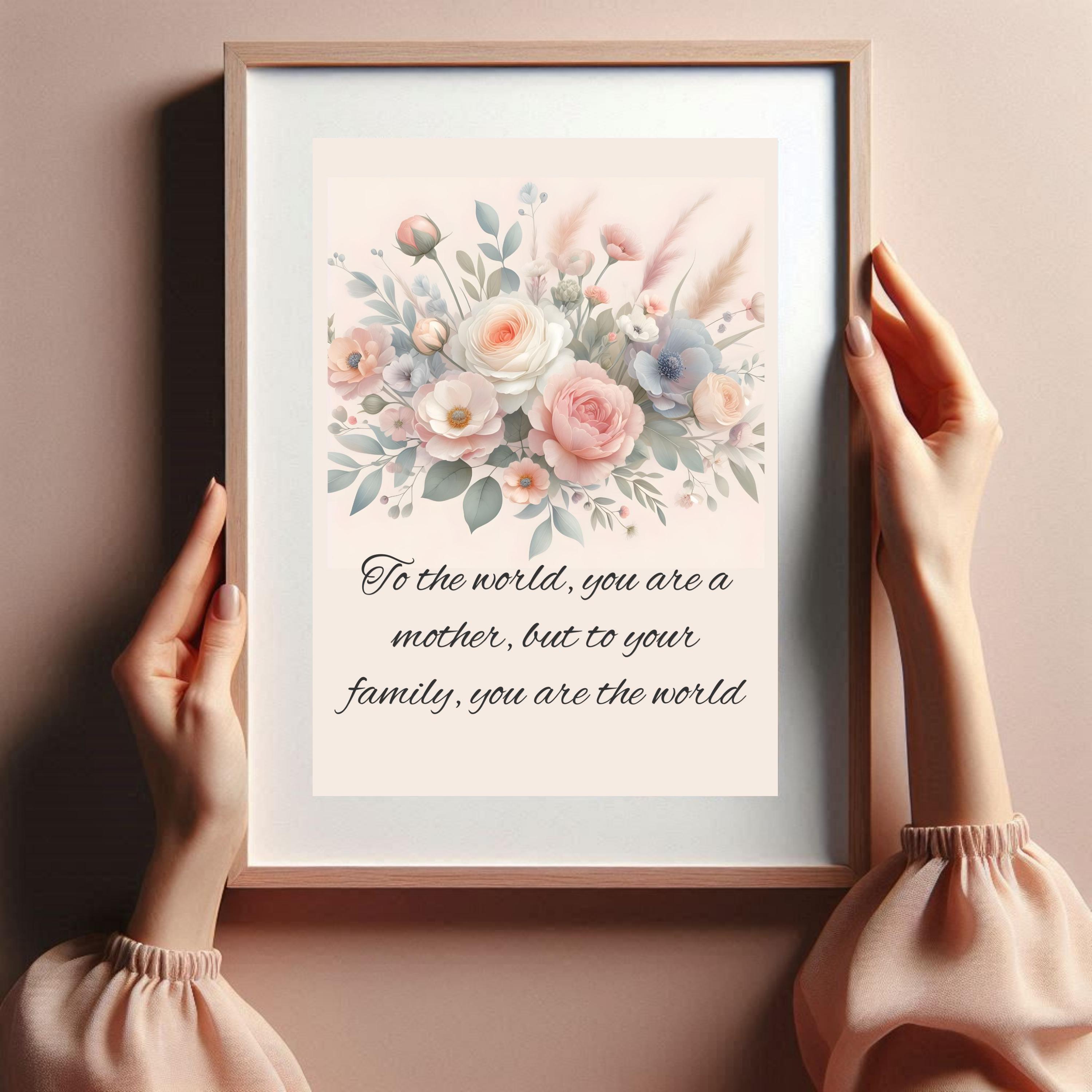 Printable Mother’s Love Quote | Floral Watercolor Home Decor | Gift for ...