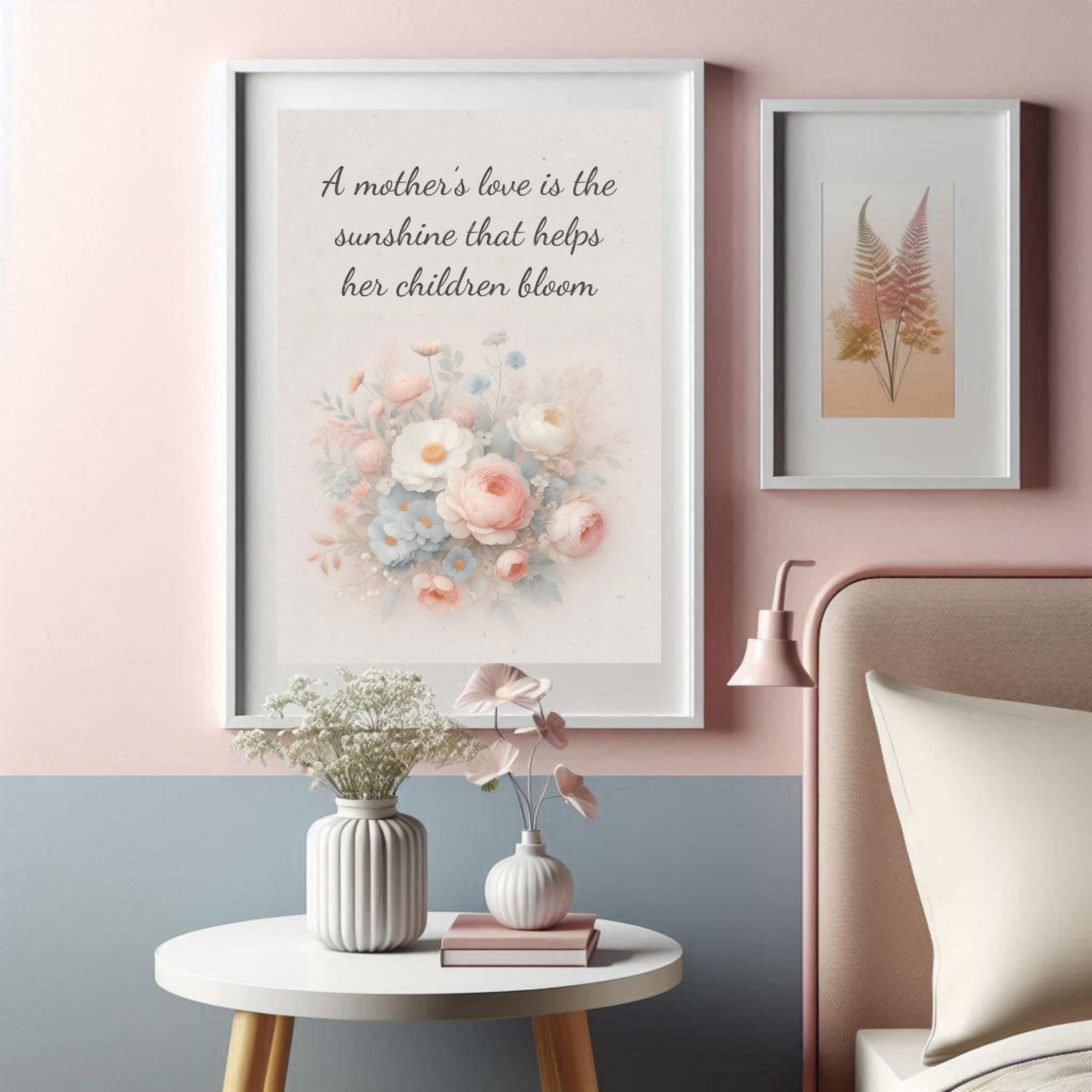 Printable Mother’s Love Quote | Floral Watercolor Home Decor | Gift for ...