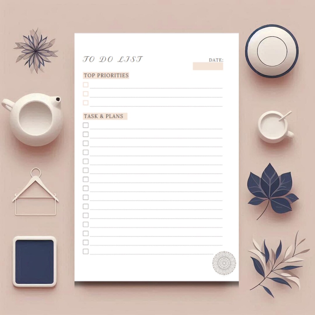 Printable To-do List | Simple & Elegant Daily Planner | Minimalist ...
