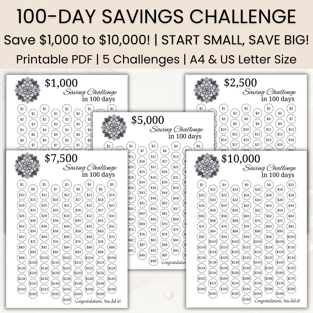 Savings Challenge | Printable Money Tracker | Budget Planner | Save ...
