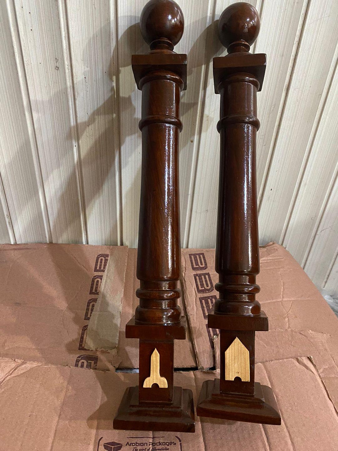 Handmade Masonic Regalia Woodan Columns Senior Warden and Junior Warden ...