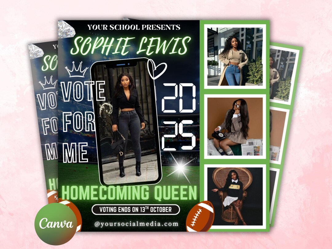 Editable Vote for Me Flyer Template: Homecoming Queen, Class Elections ...