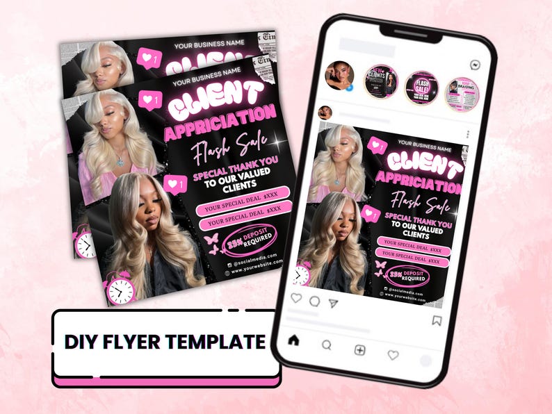 Editable Client Appreciation Flyer, Flash Sale Template (DIY Canva) - Etsy