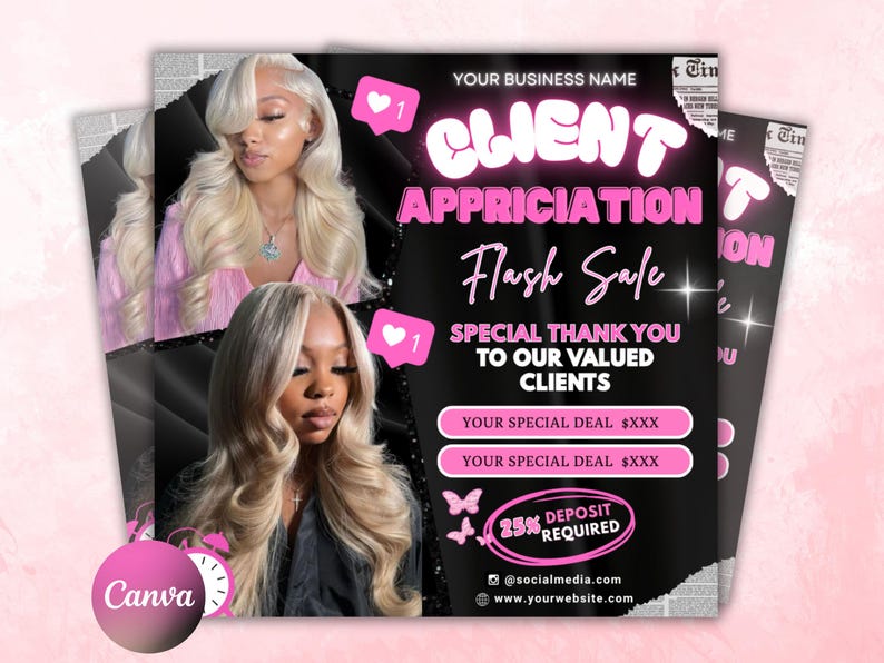 Editable Client Appreciation Flyer, Flash Sale Template (DIY Canva) - Etsy