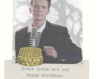 Rick Astley Birthday Card | Etsy