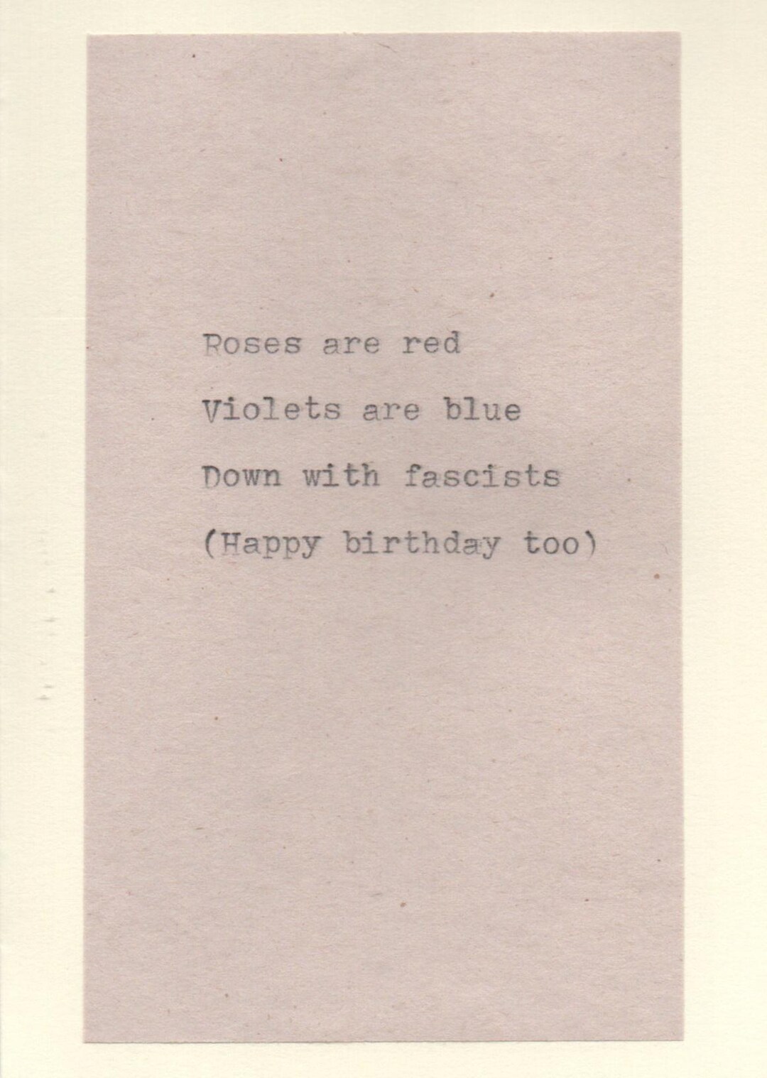 Down With Fascists Birthday Card | Funny Politics Activist Political ...