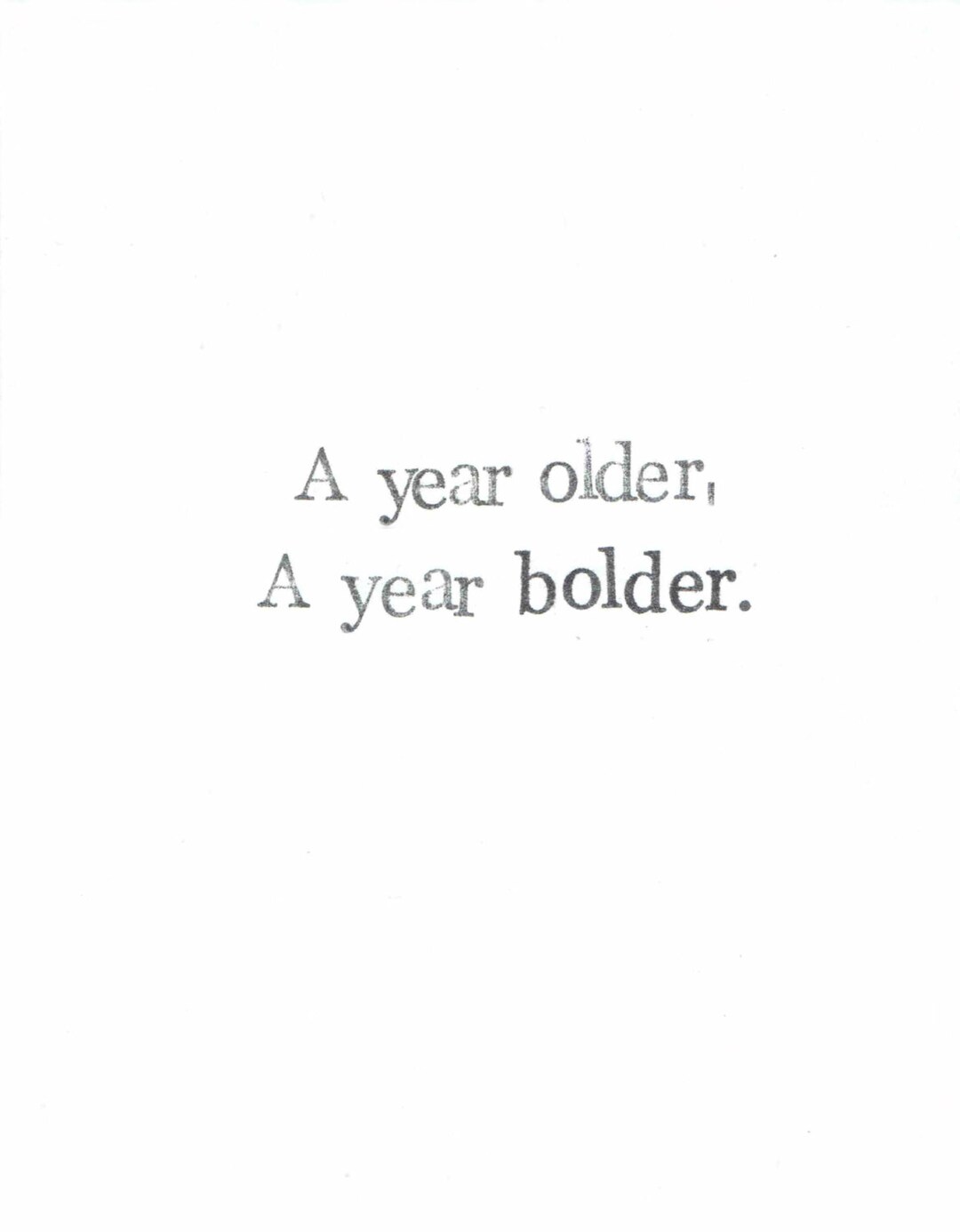 Older Bolder Birthday Card Funny Minimalist Indie Hipster Pun ...
