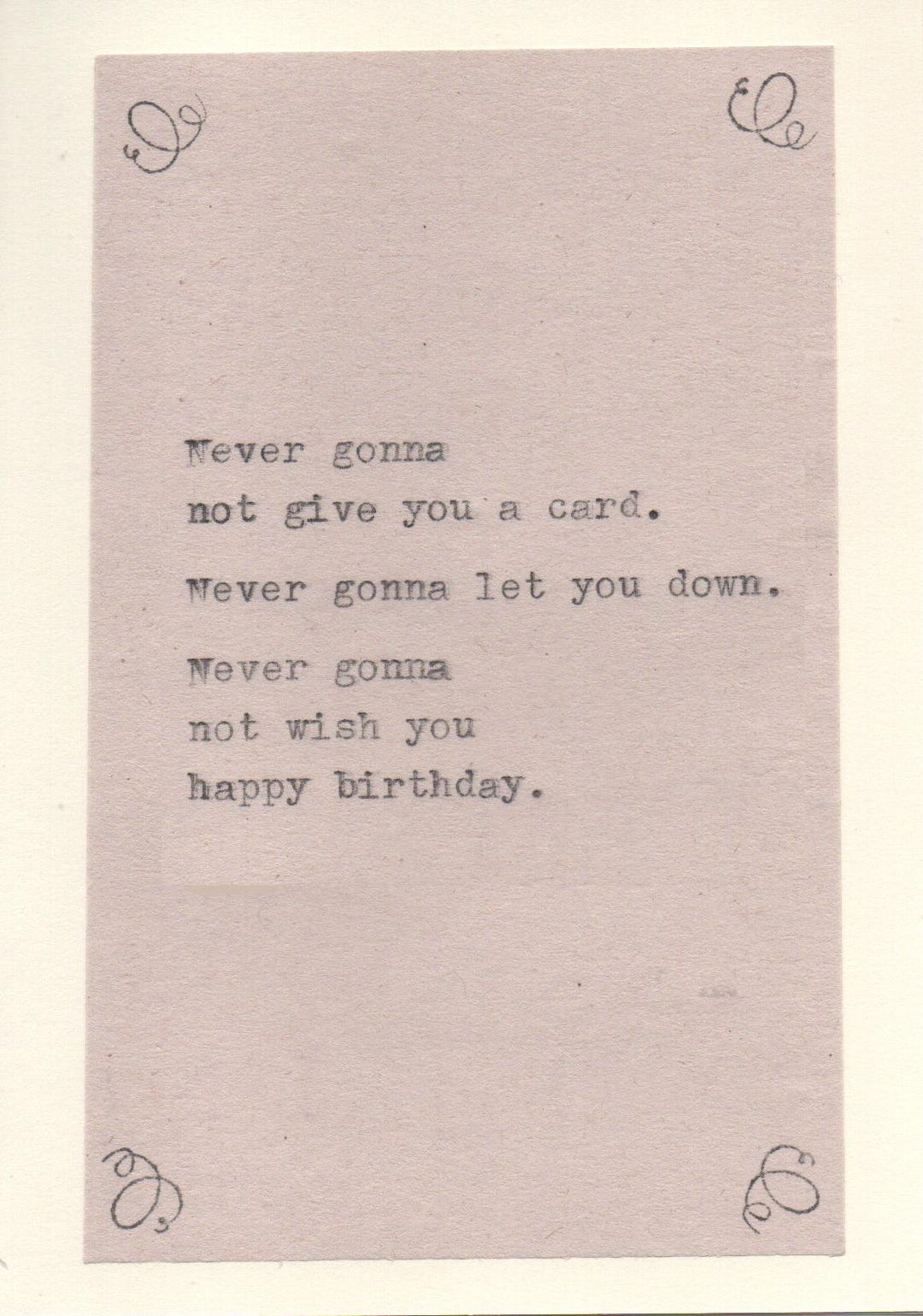 Never Gonna Not Give You A Card Funny Rickroll Birthday Card - Etsy