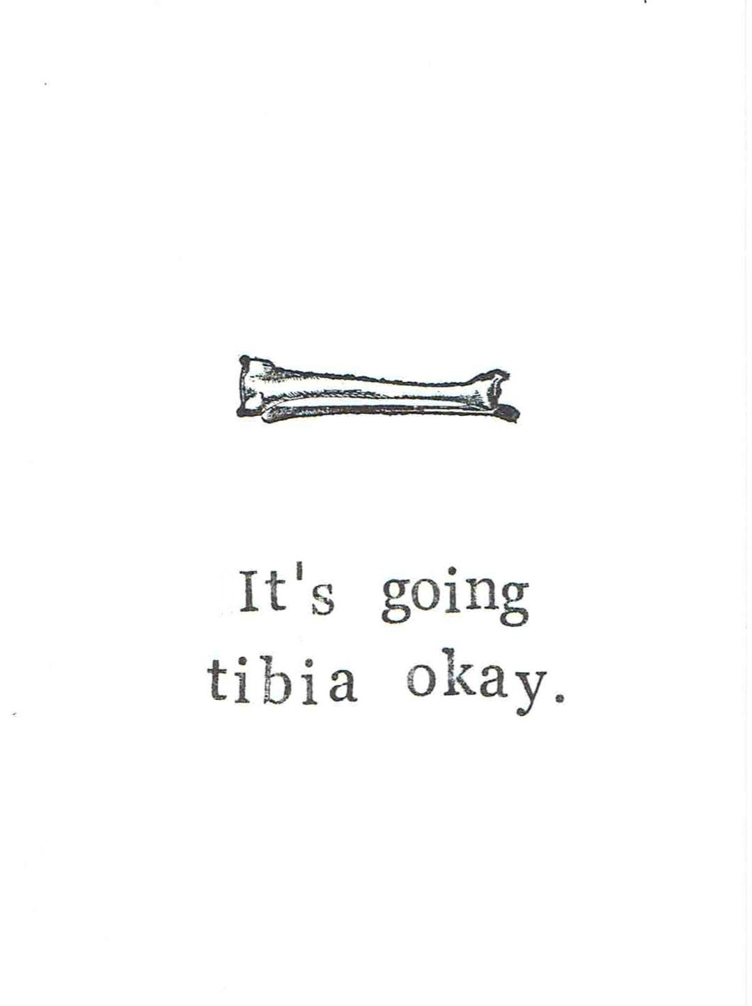 It's Going Tibia Okay Card | Skeleton Anatomy Science Medical Humor ...