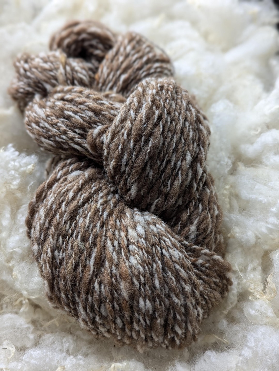CVM Wool Yarn Hand Spun Aran Weight, Brown Natural Colored Wool - Etsy