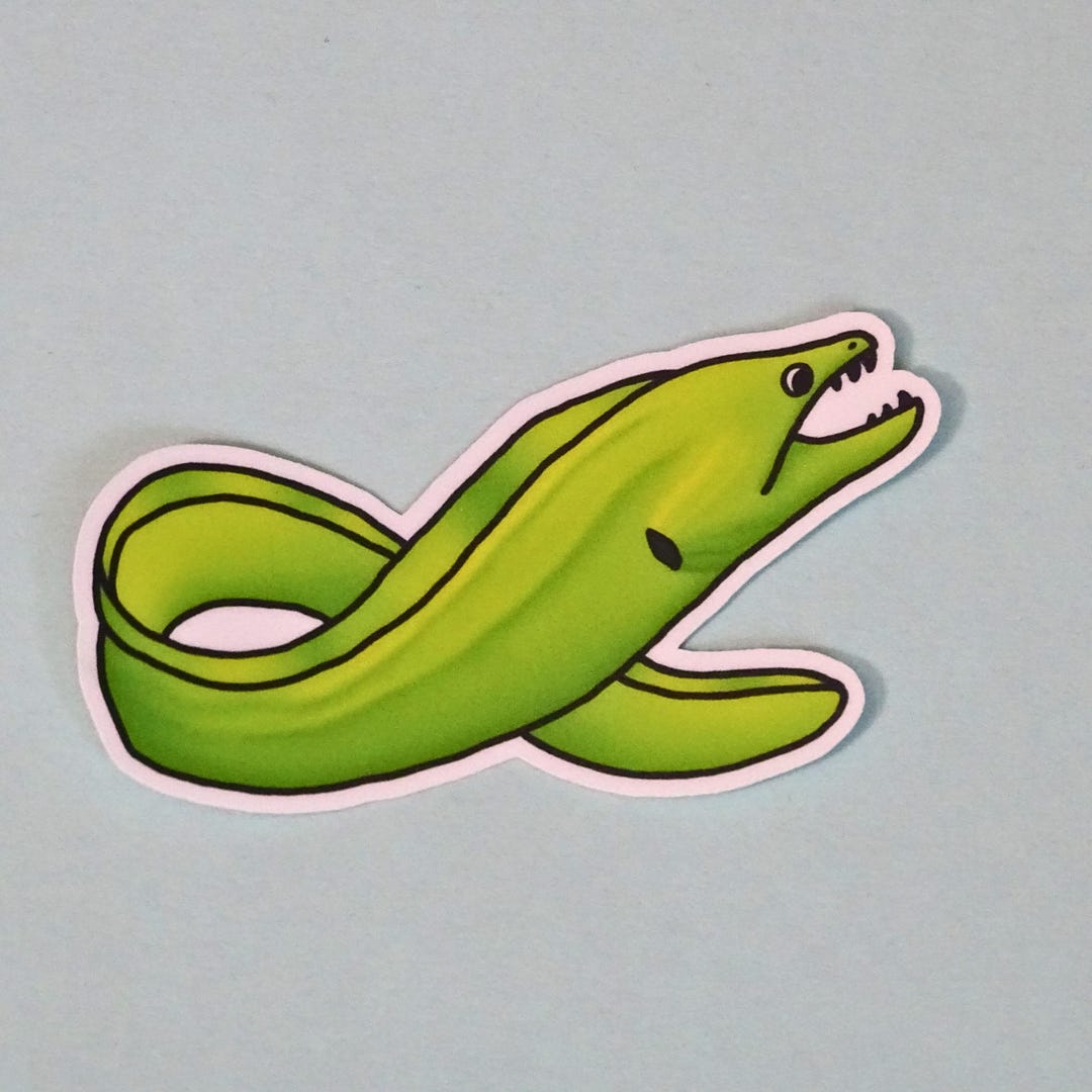 Green Moray Eel Vinyl Sticker - Etsy