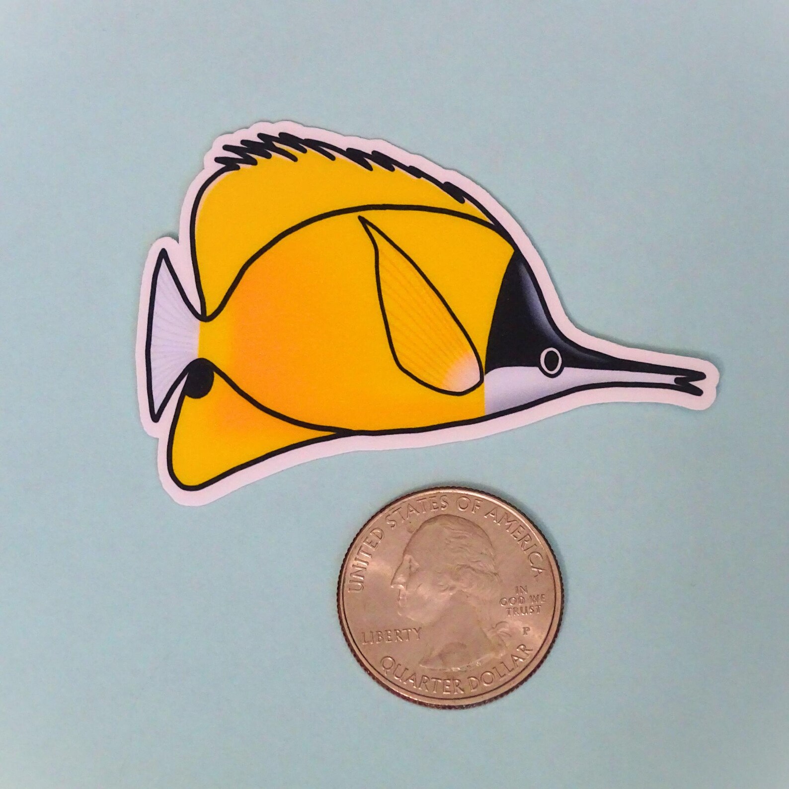 Yellow Longnose Butterflyfish Vinyl Sticker - Etsy