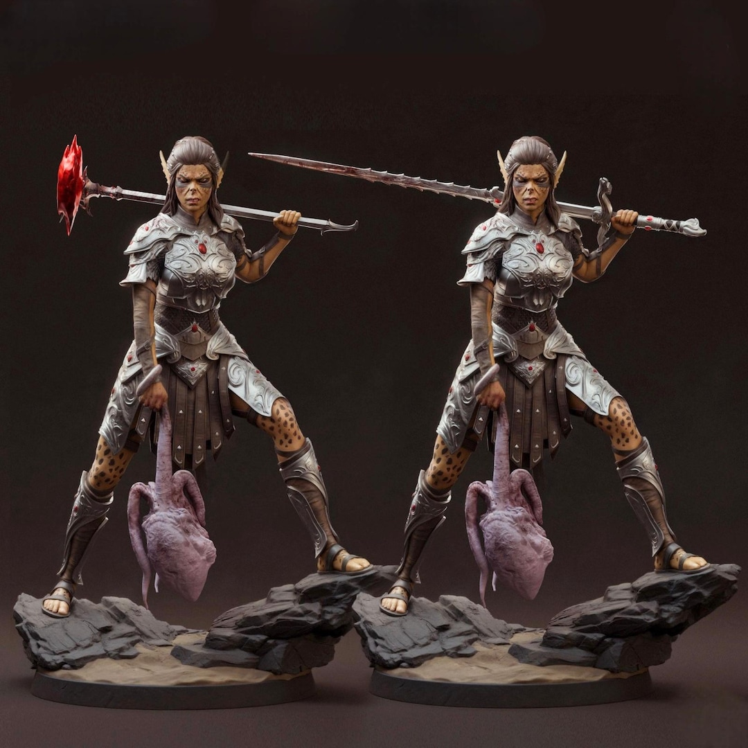Lae’zel Resin Figure | Baldur’s Gate 3 Statue | Githyanki Warrior ...