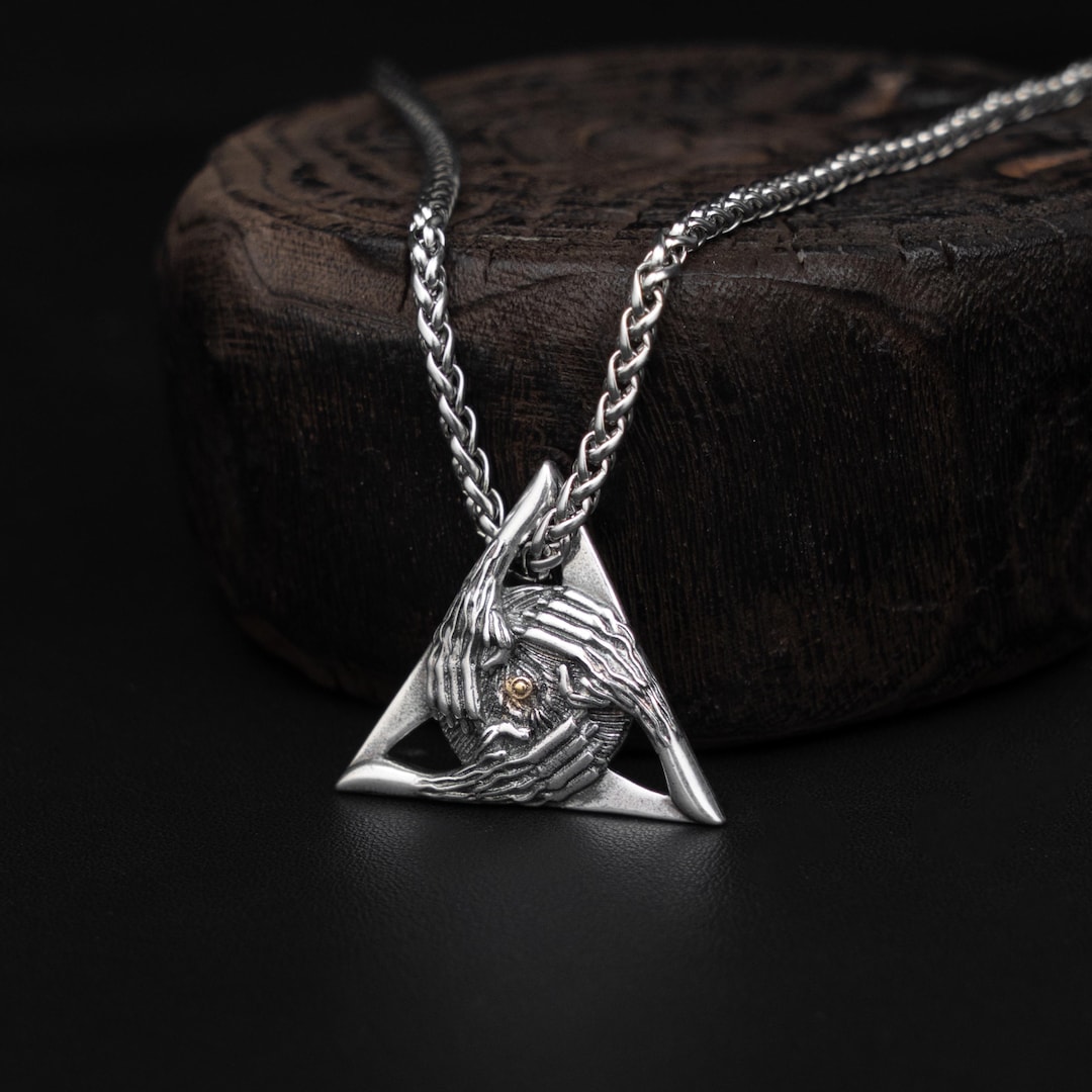 Silver Three Wise Monkeys Eye of Providence Pendant,triangle Symbol ...