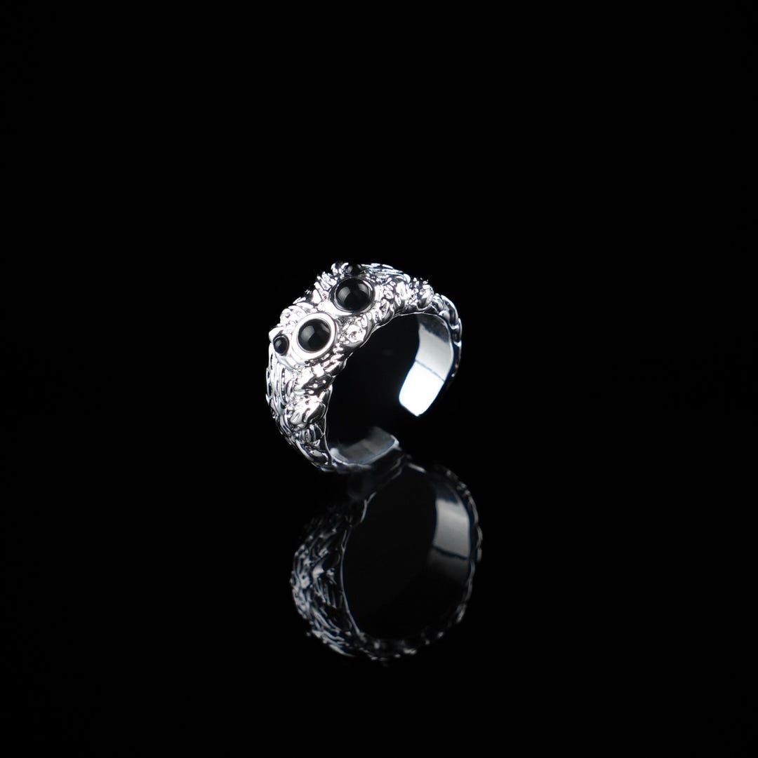 Jumping Spider Adjustable Ring, Black Onyx Eyes,silver Ring,symbolic ...