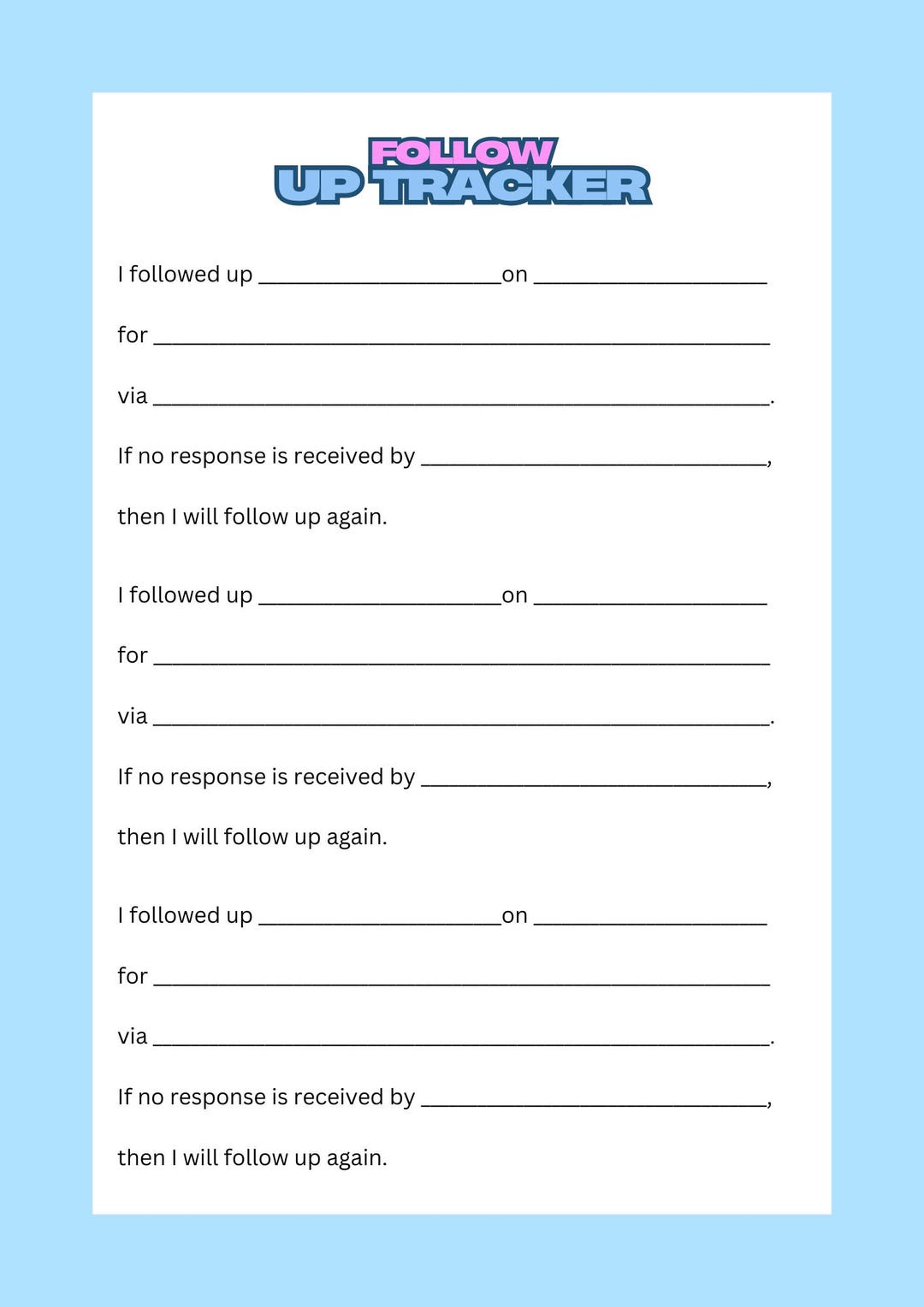 Follow-up Log | Task and Client Follow-up Tracker | Printable & Digital ...