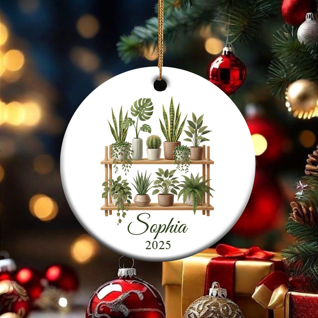 Personalized Garden Ornament, Custom Plant Shelf Christmas Ornament ...