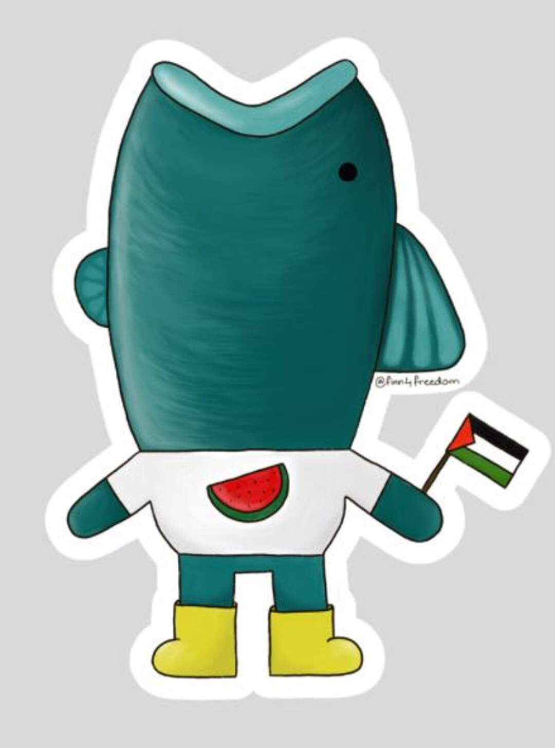 Finn the Fish Cute Sticker - Etsy Australia