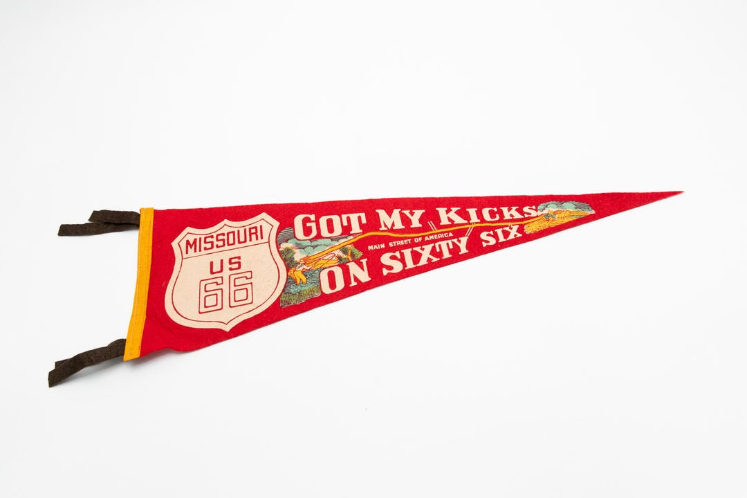 Great Vintage 'got My Kicks' on Route 66 Missouri Souvenir Felt Pennant - Etsy