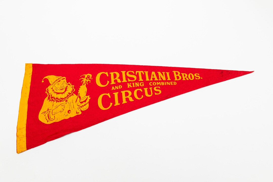 Large Vintage Christian Brothers and King Circus Souvenir Felt Pennant ...