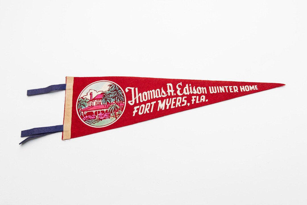 Vintage Thomas Edison Winter Home Fort Myers Florida Souvenir Felt ...