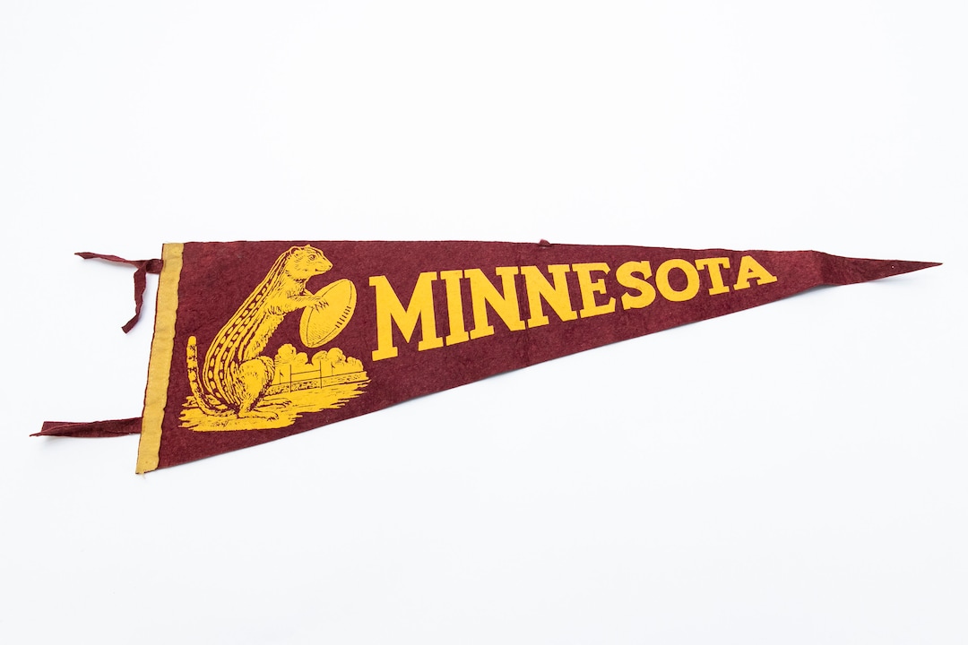 Vintage University of Minnesota Golden Gophers Souvenir Felt Pennant - Etsy