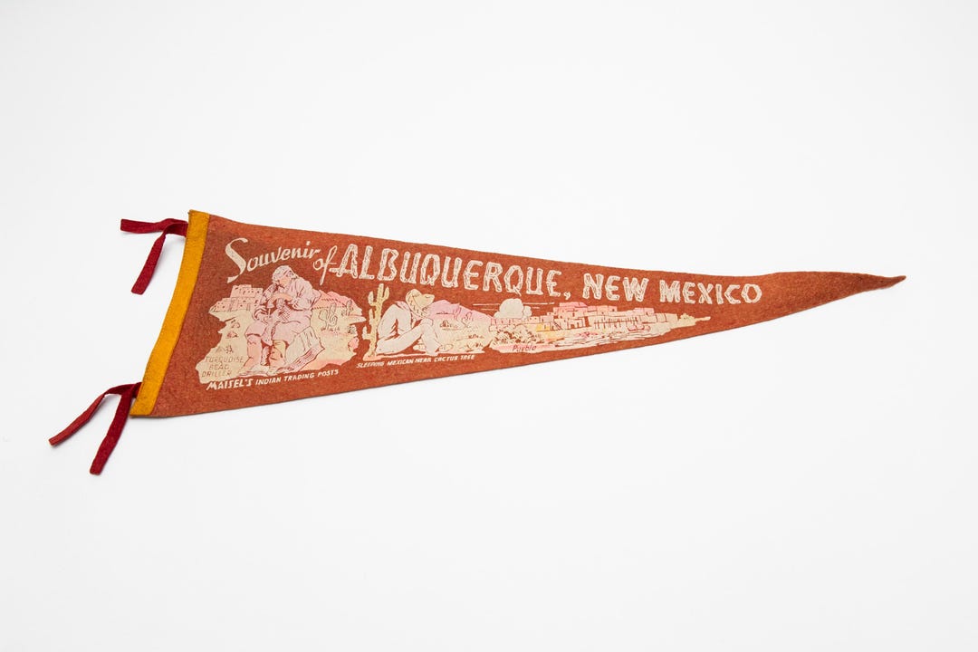 Vintage Albuquerque New Mexico Landmarks Souvenir Felt Pennant - Etsy