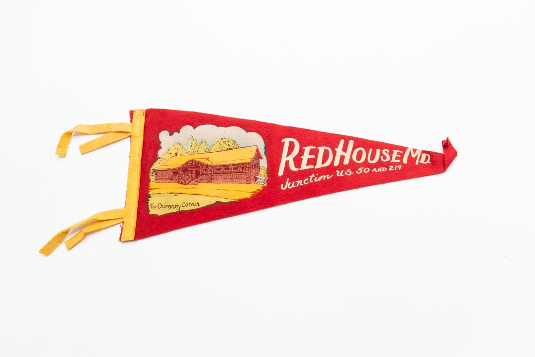 Vintage Red House Maryland Souvenir Felt Pennant - Etsy