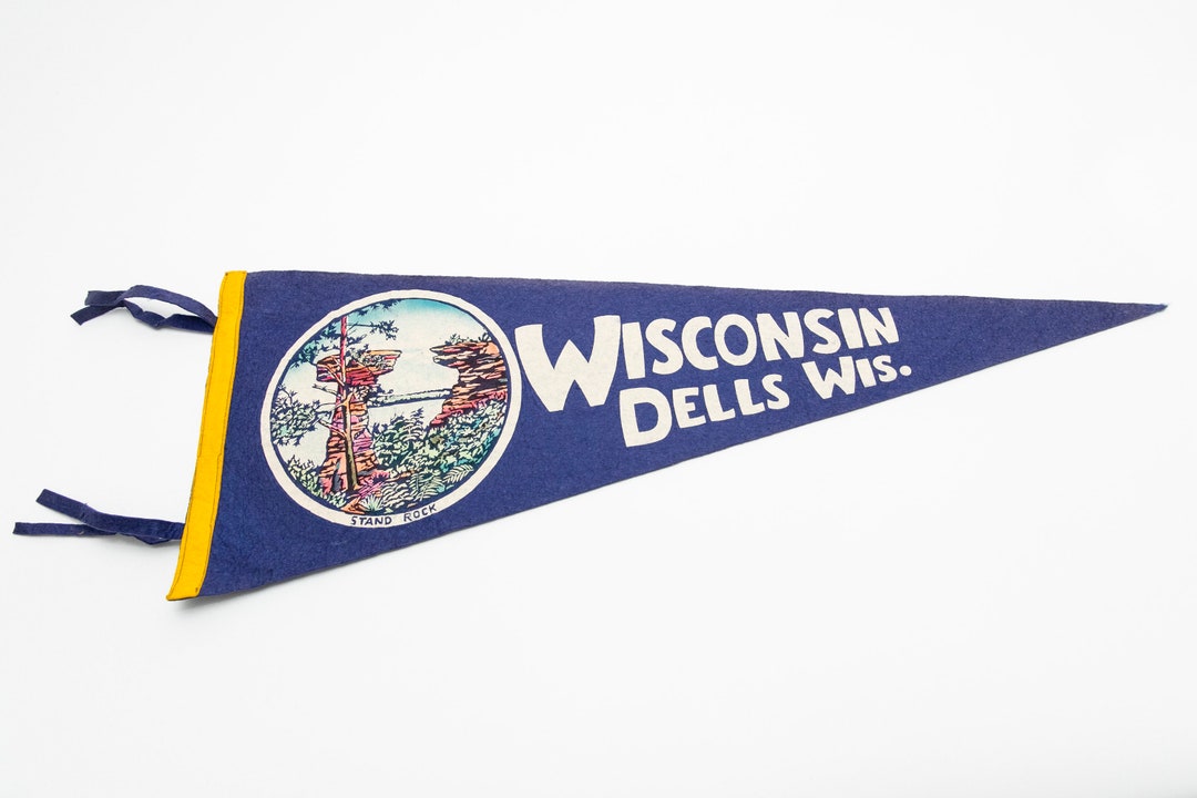 Large Vintage Stand Rock Wisconsin Dells Wisconsin Souvenir Felt ...