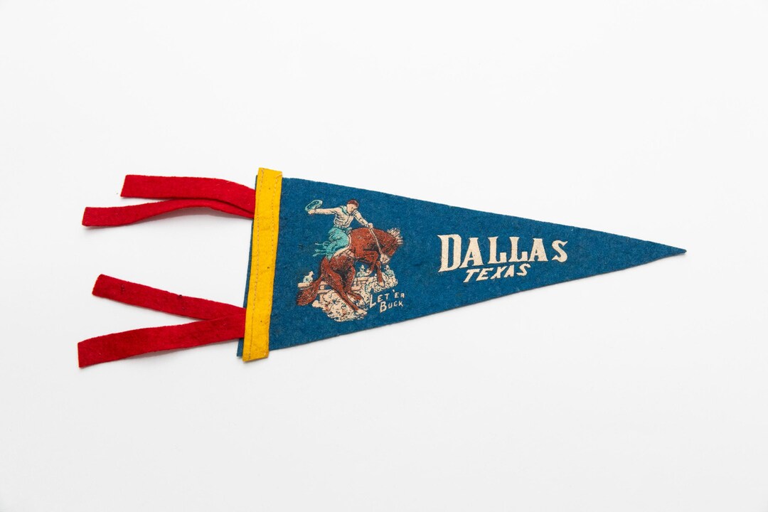 Vintage Dallas Texas Rodeo Souvenir Felt Pennant - Etsy
