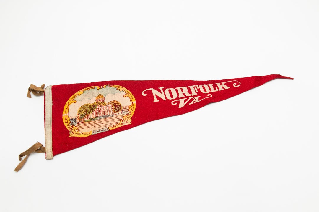 Vintage Norfolk Virginia Courthouse Souvenir Felt Pennant - Etsy