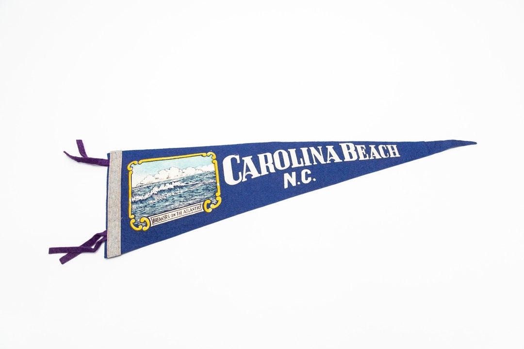 Vintage Carolina Beach North Carolina Souvenir Felt Pennant - Etsy