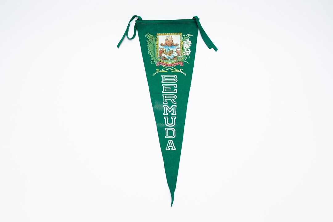 Early Vintage Bermuda Souvenir Felt Pennant - Etsy