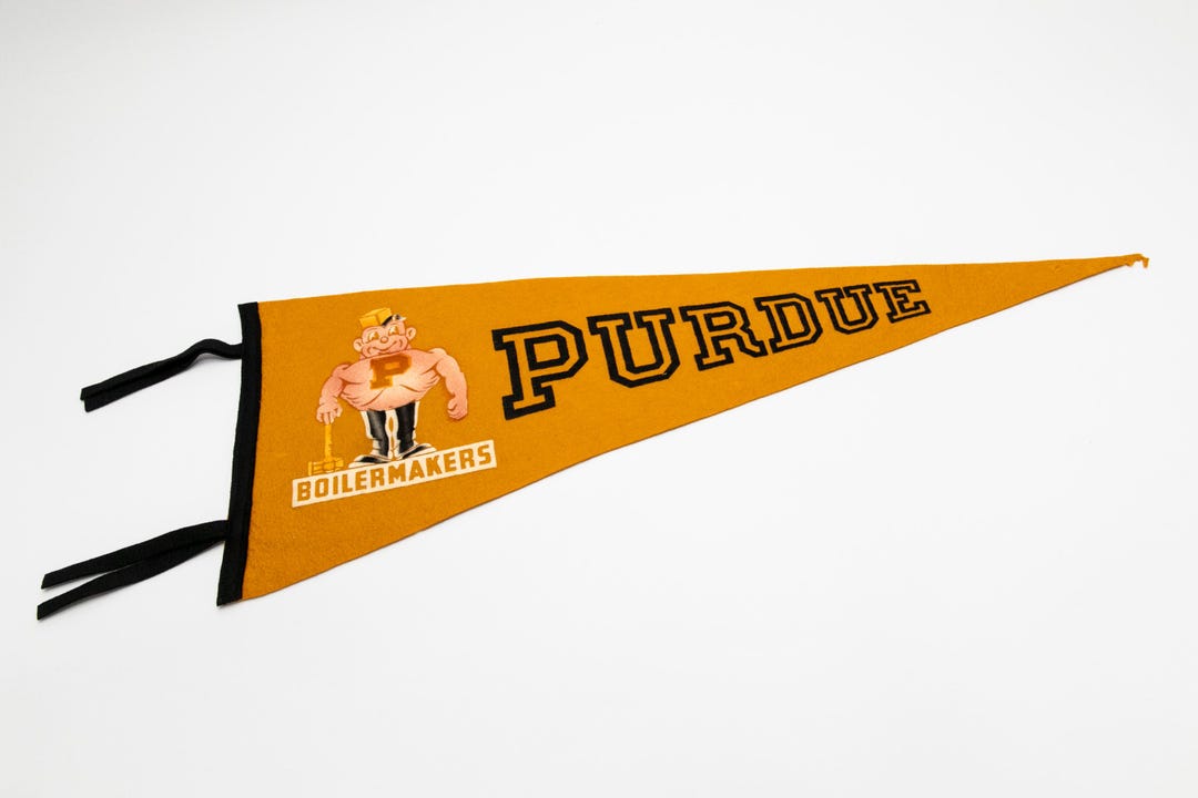 Large Vintage Purdue University Boilermakers Souvenir Felt Pennant - Etsy