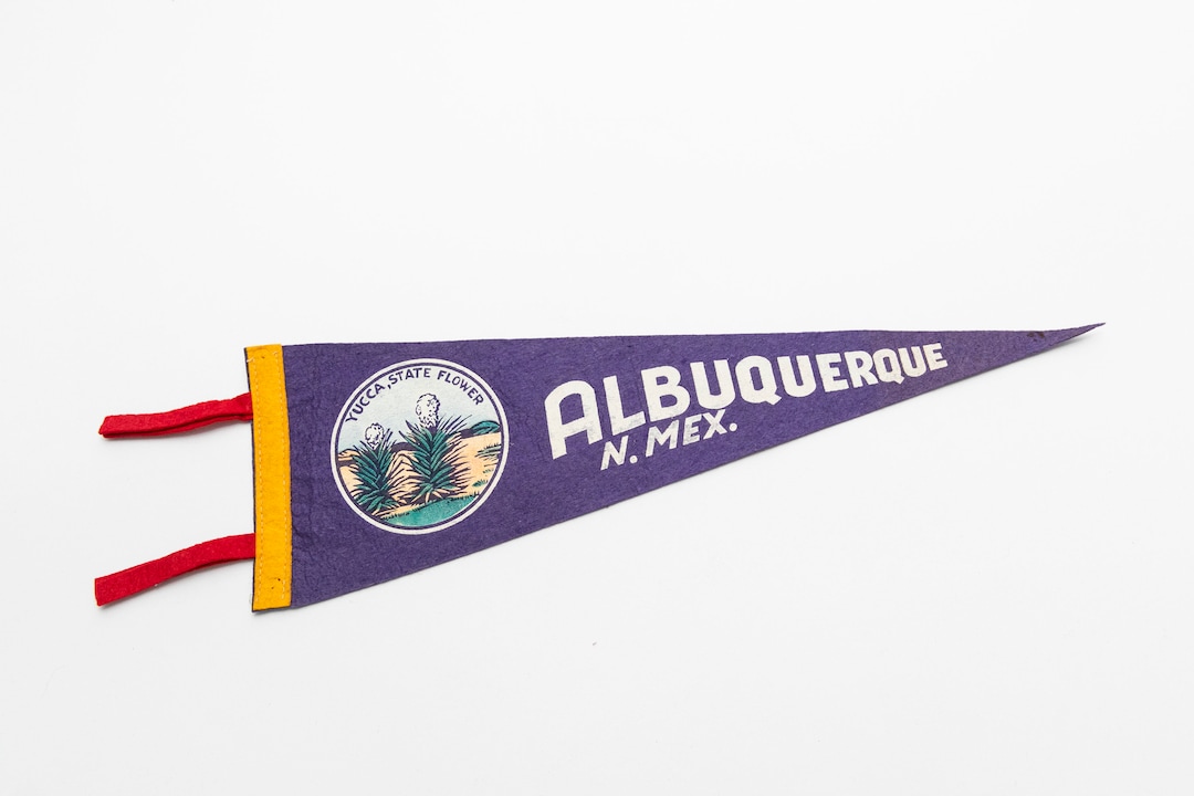Vintage Yucca State Flower Albuquerque New Mexico Souvenir Felt Pennant ...