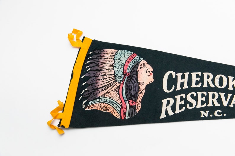Vintage Cherokee Indian Reservation North Carolina Souvenir Felt ...