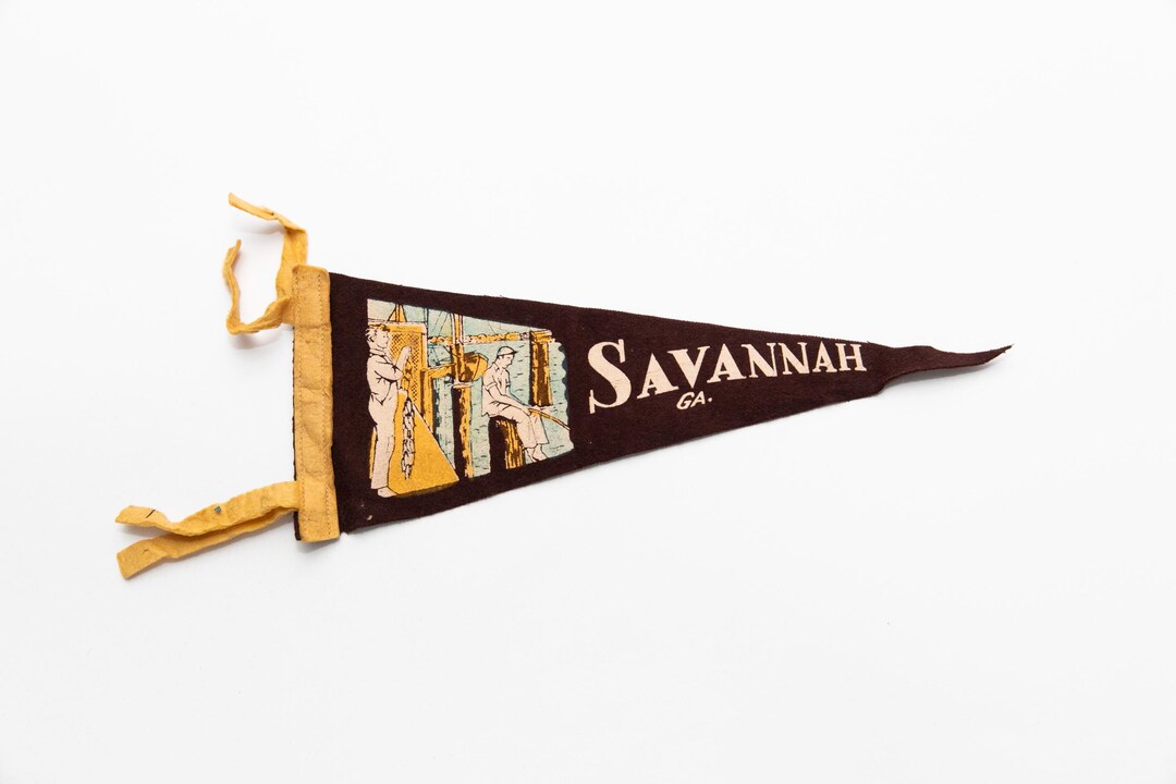 Vintage Savannah Georgia Souvenir Felt Pennant - Etsy