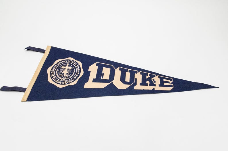 Large Vintage Duke University Souvenir Felt Pennant - Etsy