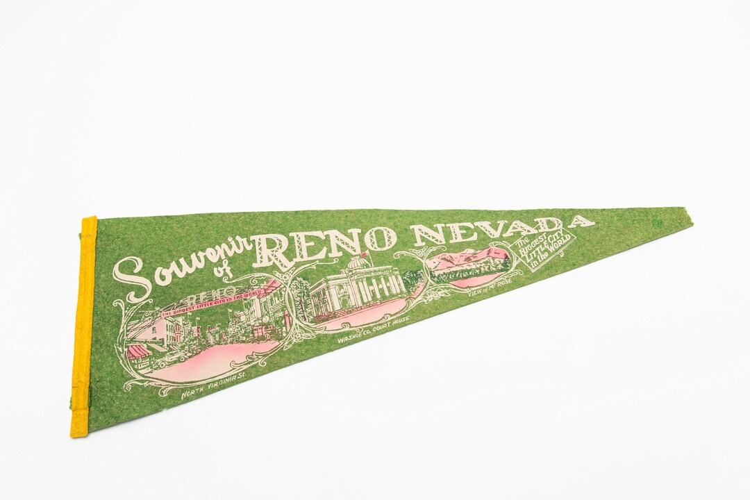 Vintage Reno Nevada Landmarks Souvenir Felt Pennant - Etsy