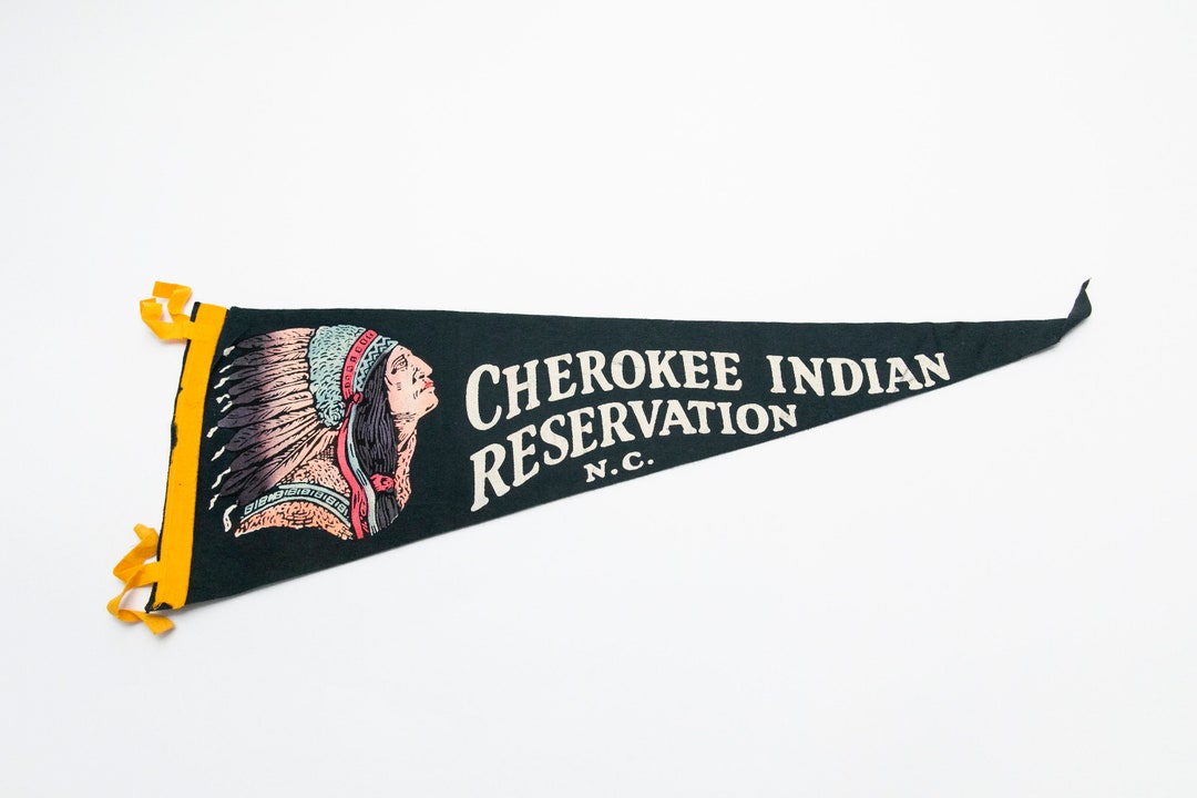 Vintage Cherokee Indian Reservation North Carolina Souvenir Felt ...