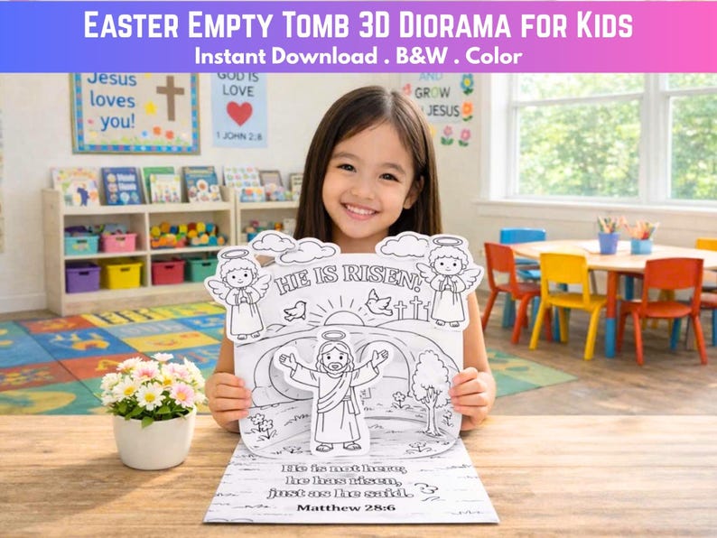 Easter Resurrection 3D Paper Craft Diorama | Jesus is Risen Bible ...