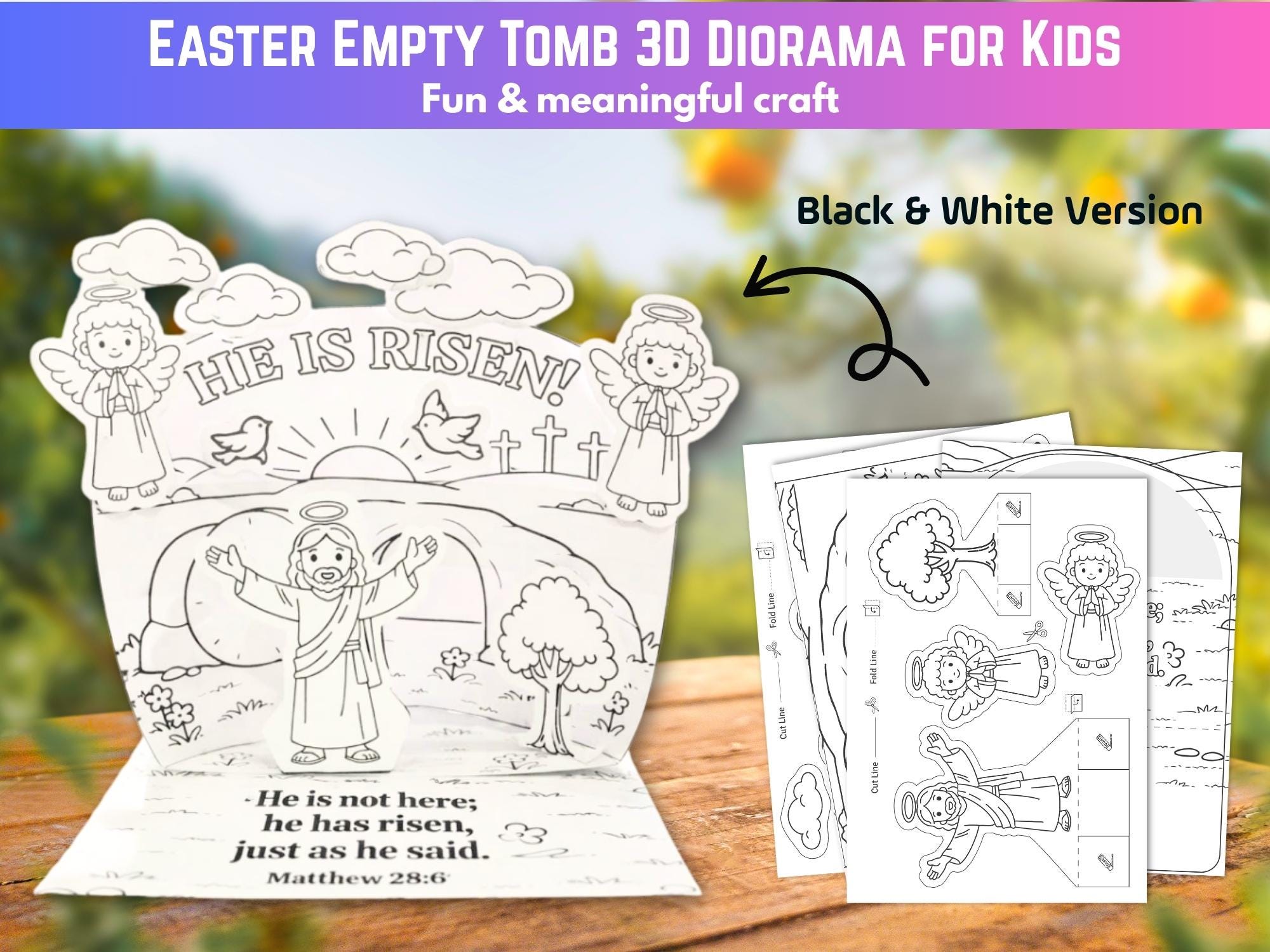 Easter Resurrection 3D Paper Craft Diorama | Jesus is Risen Bible ...