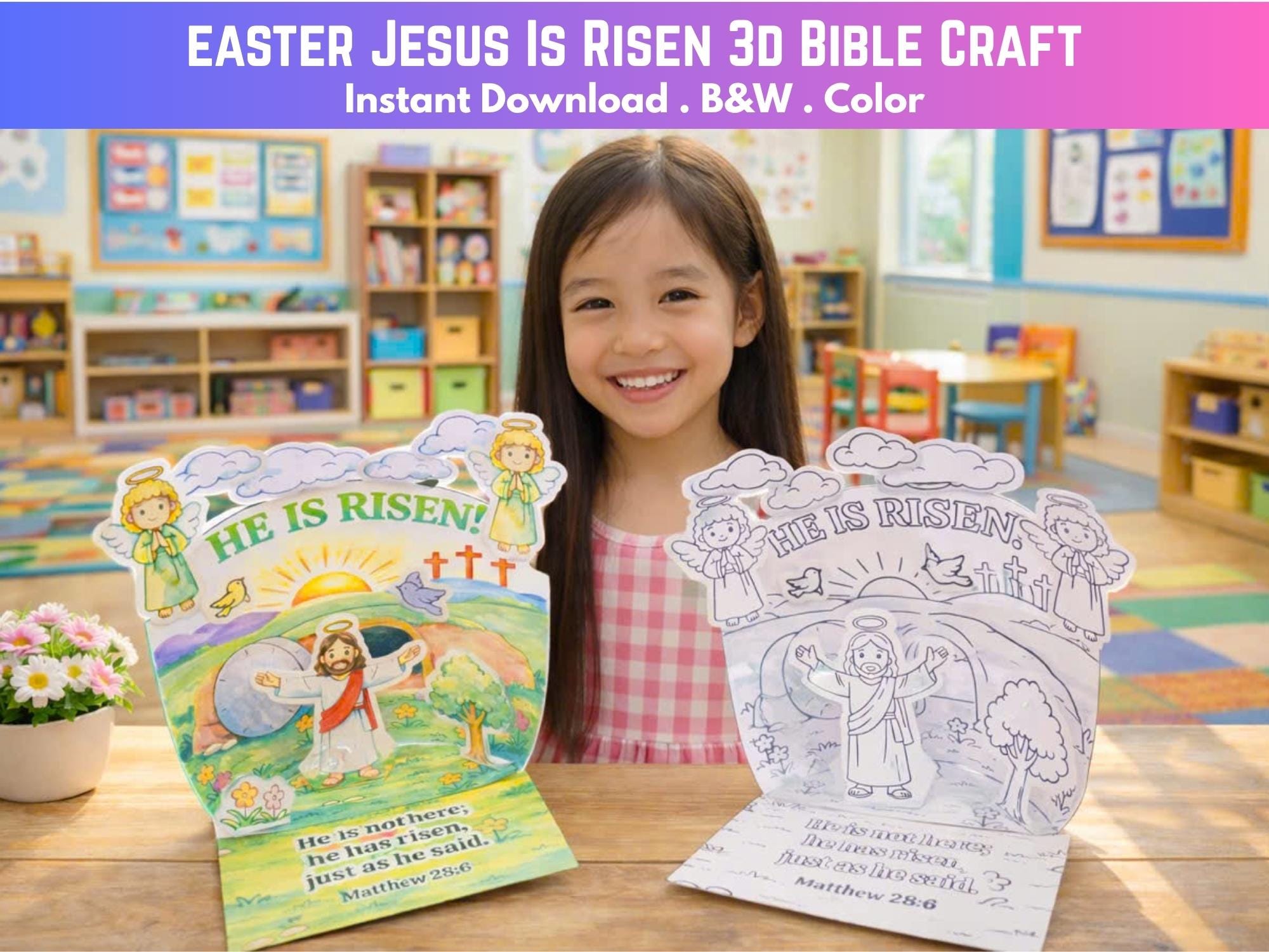 Easter Resurrection 3D Paper Craft Diorama | Jesus is Risen Bible ...