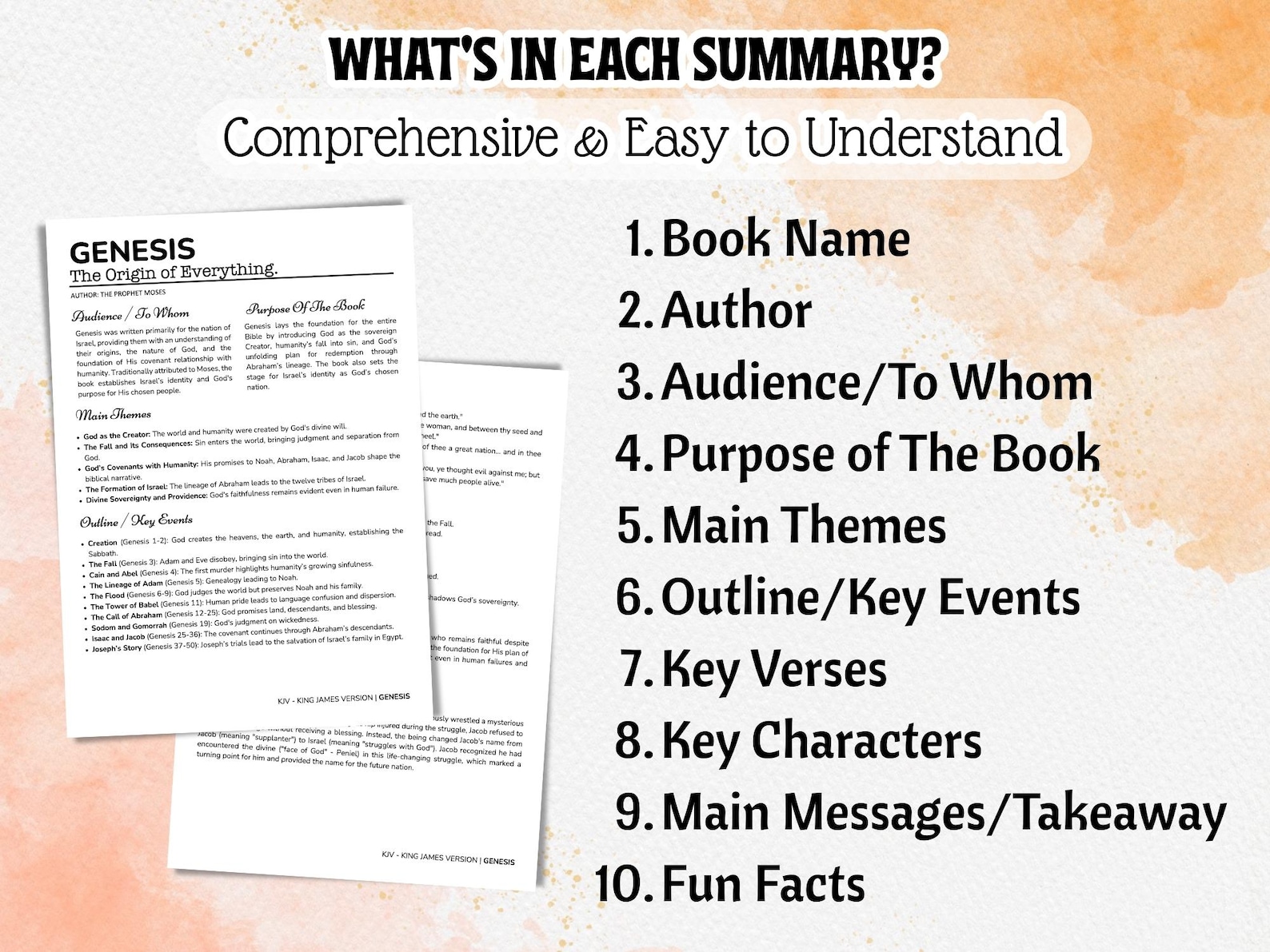 Complete KJV Bible Summary in Black & White Coloring: 66 Books in 141 ...