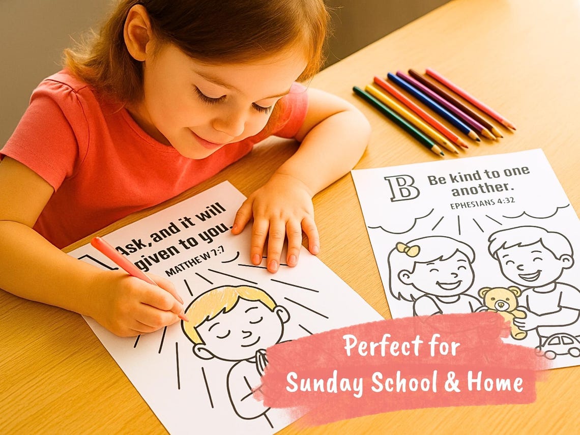 ABC Bible Coloring Book for Kids - 26 Christian Verses A-Z, Printable ...