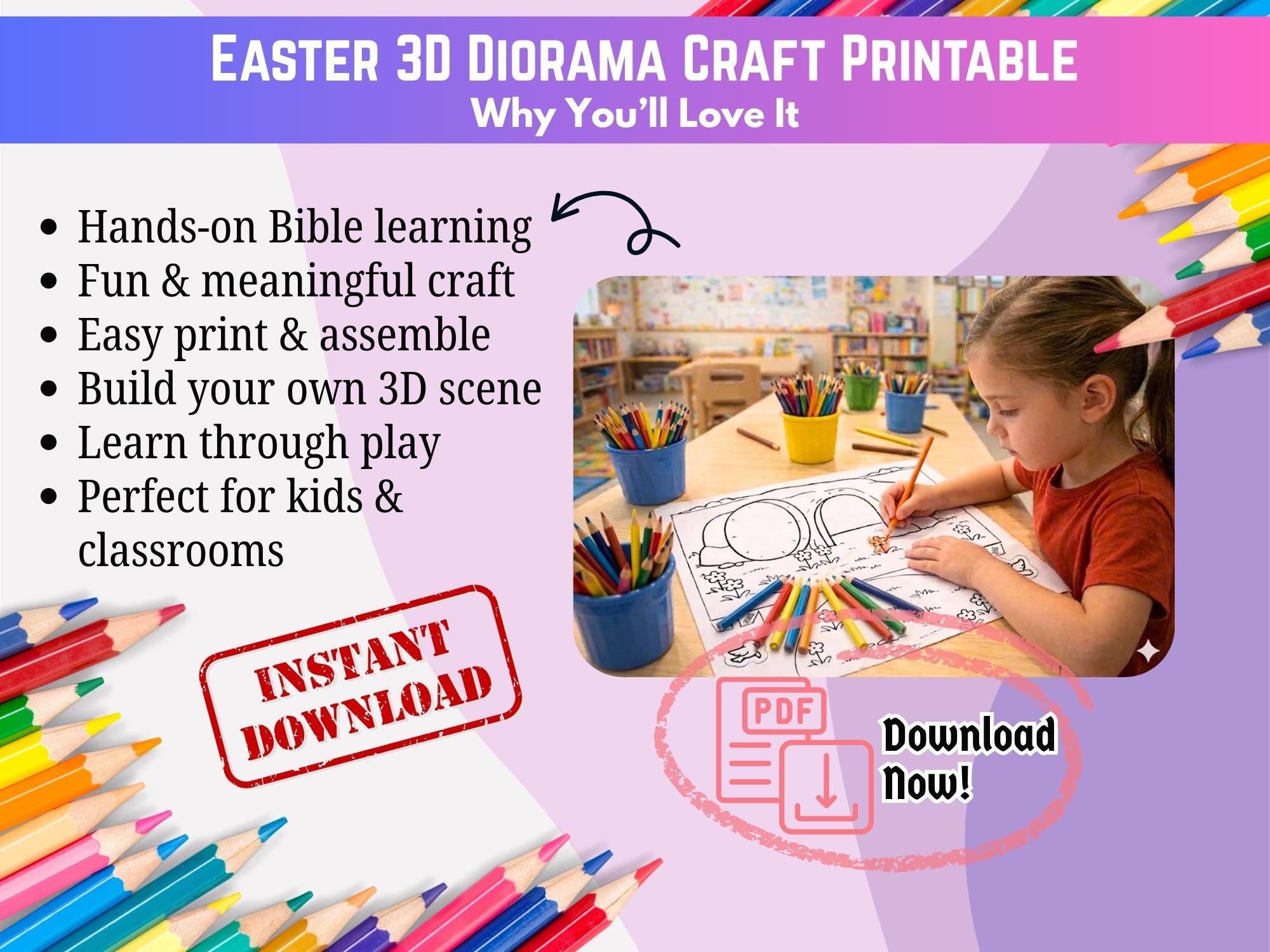 Easter Resurrection 3D Paper Craft Diorama | Jesus is Risen Bible ...